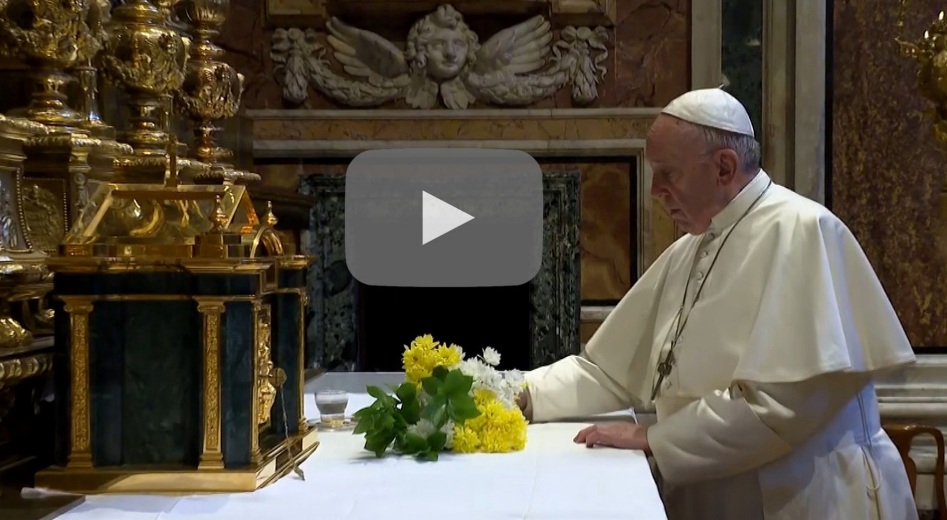 Video: Pope prays at Great Plague church as Italy toll mounts - The ...