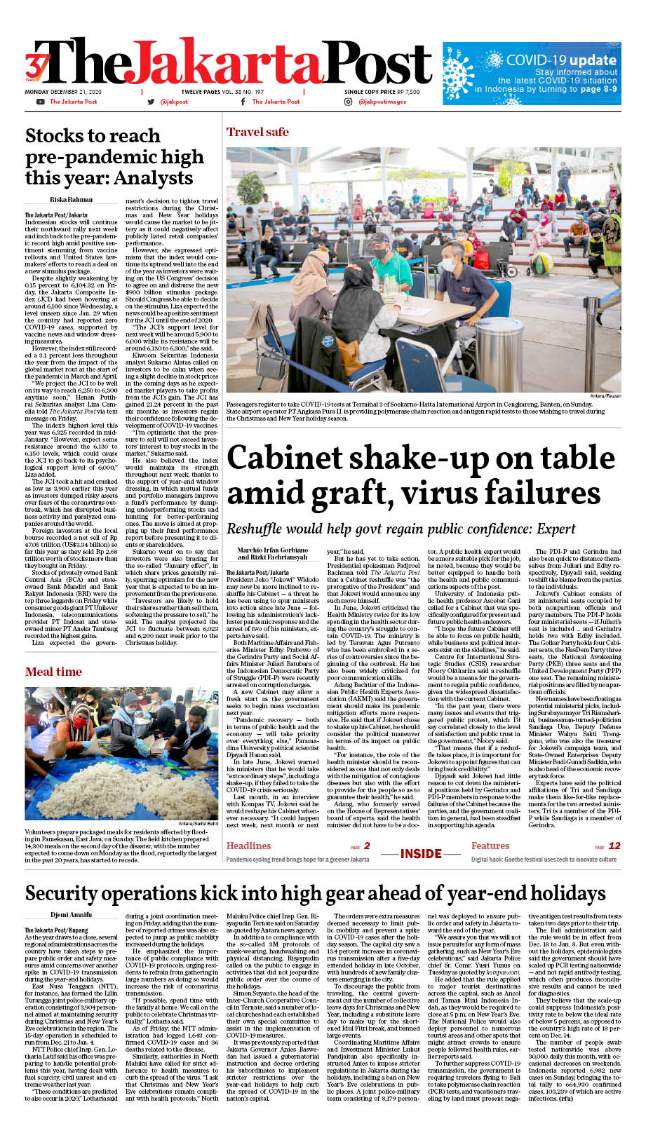 Frontpage - Mon, December 21 2020 - The Jakarta Post