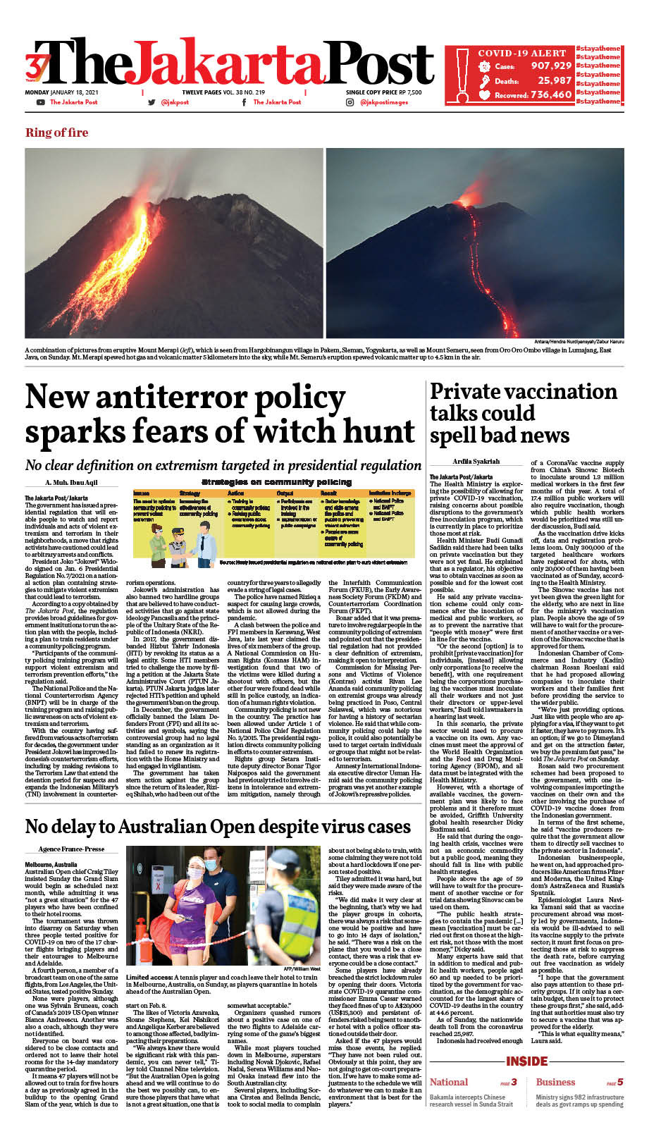 Frontpage - Mon, January 18, 2021 - The Jakarta Post