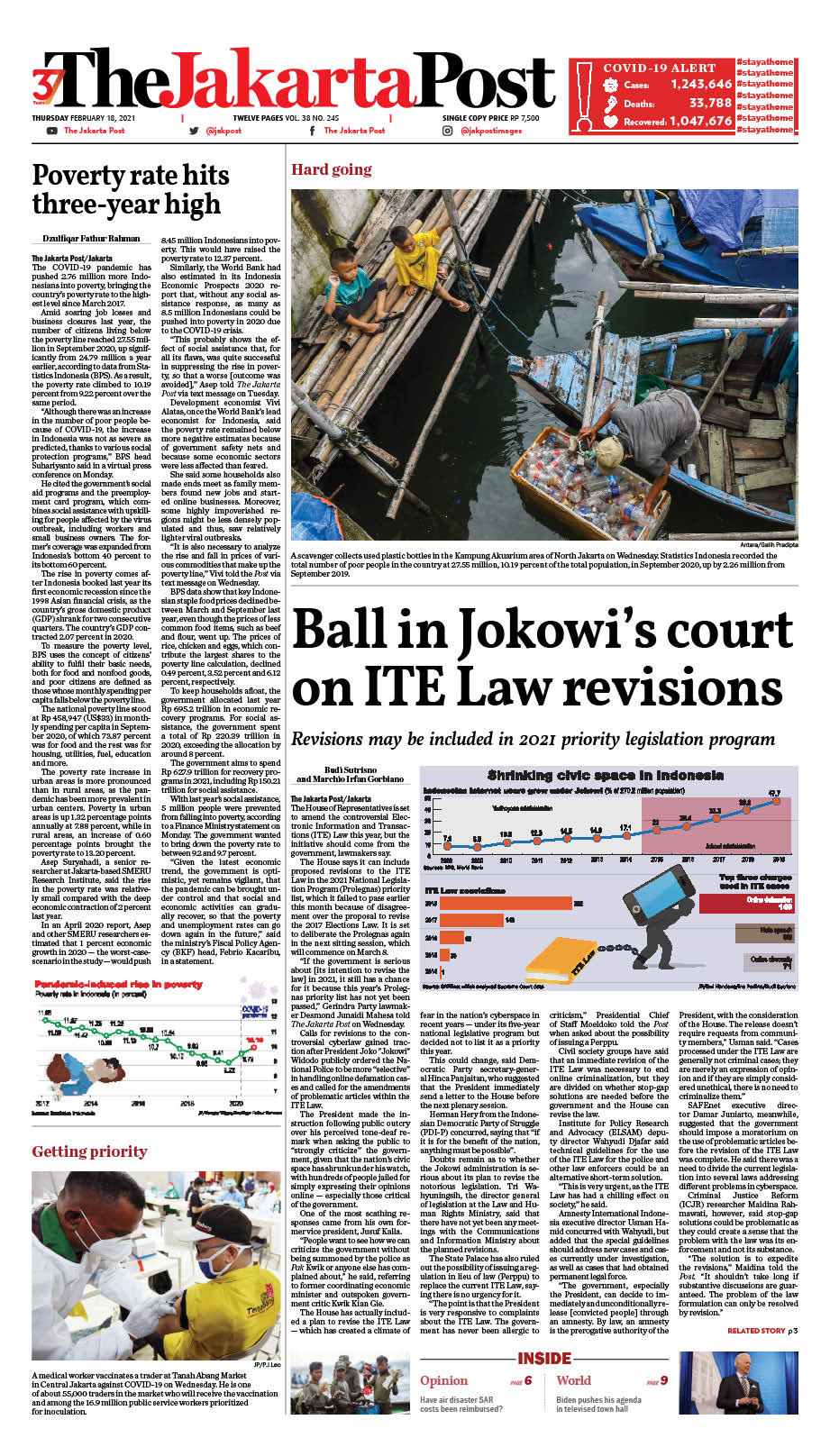 Frontpage - Thu, February 18, 2021 - The Jakarta Post