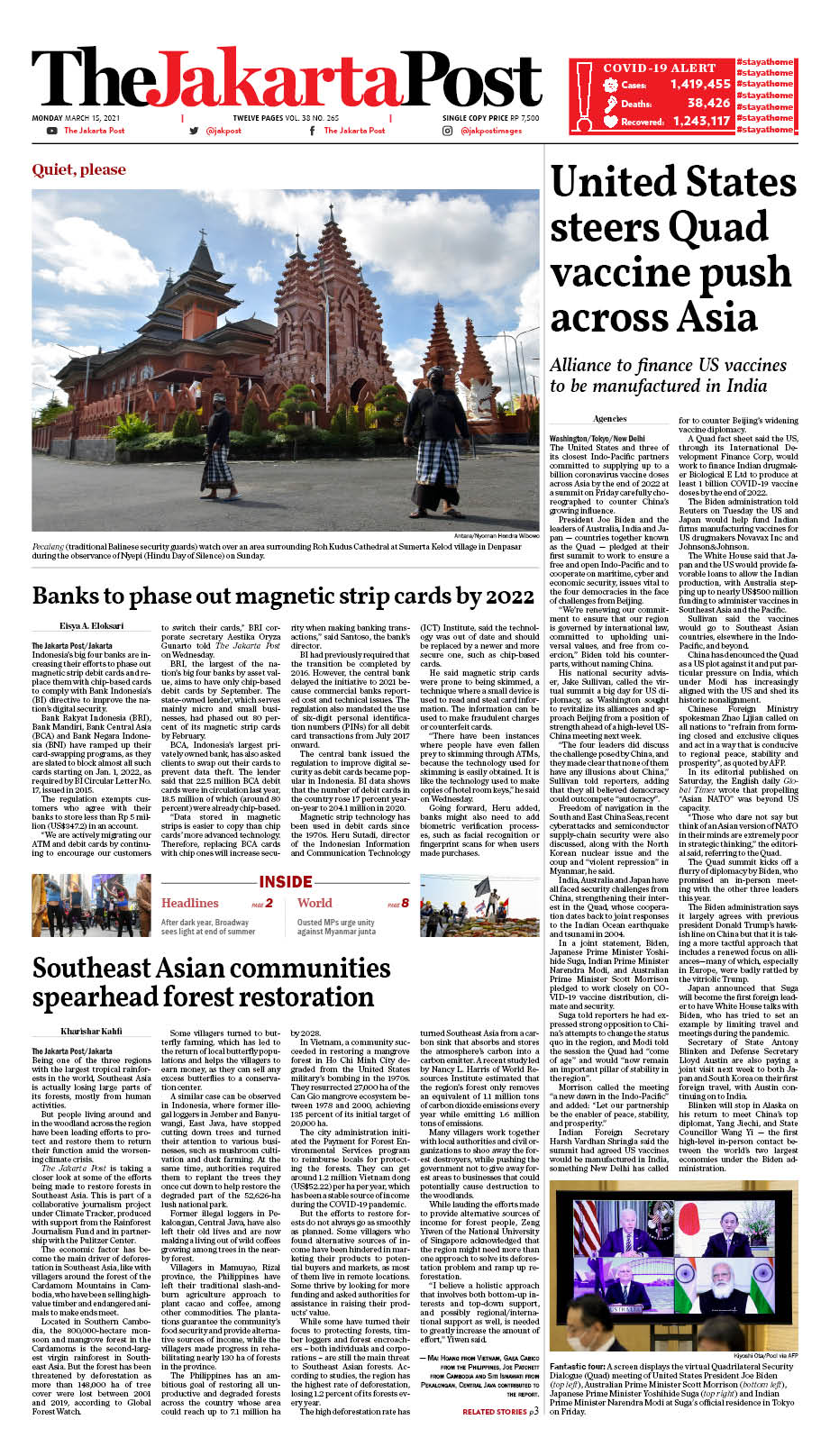Frontpage - Mon, March 15 2021 - The Jakarta Post