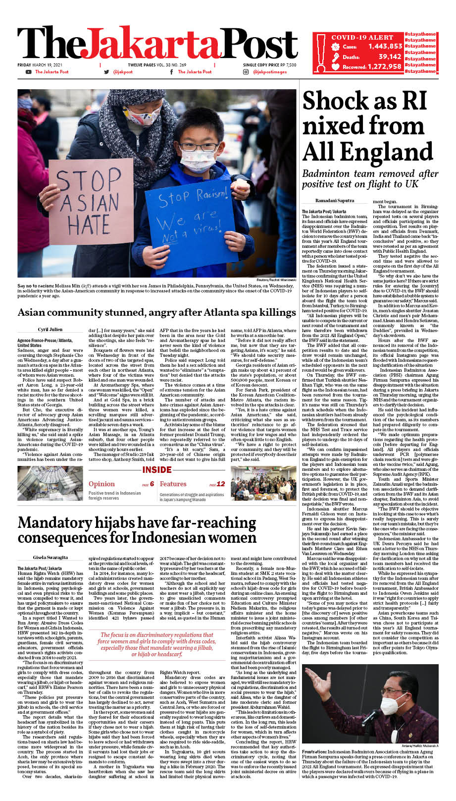 Frontpage - Fri, March 19 2021 - The Jakarta Post