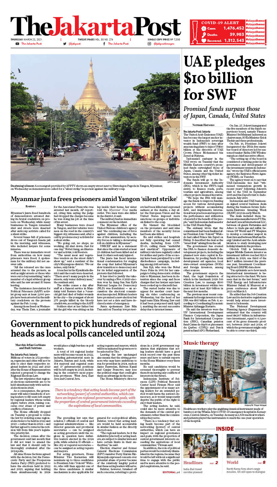 Frontpage - Thu, March 25, 2021 - The Jakarta Post