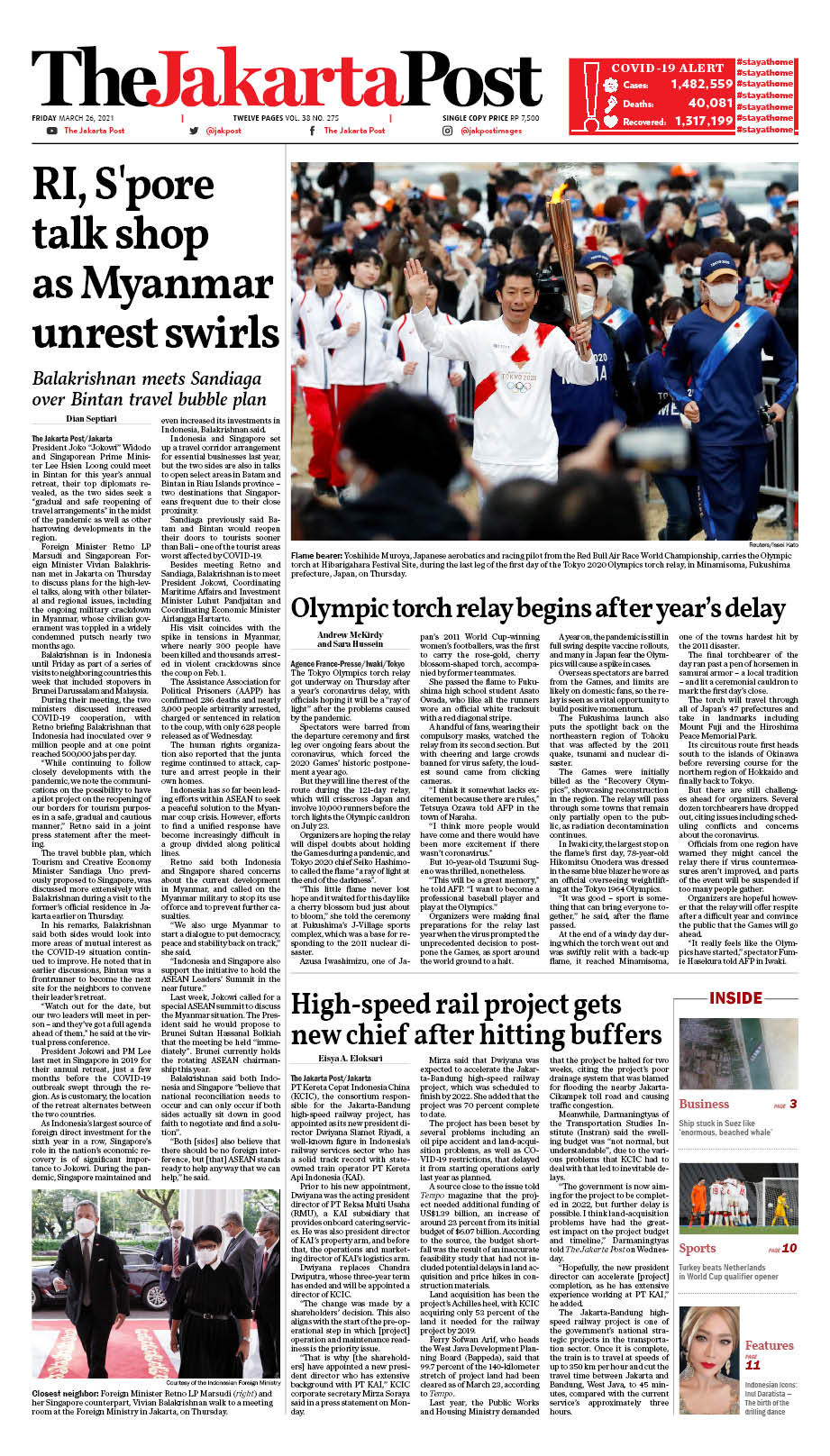 Frontpage - Fri, March 26, 2021 - The Jakarta Post