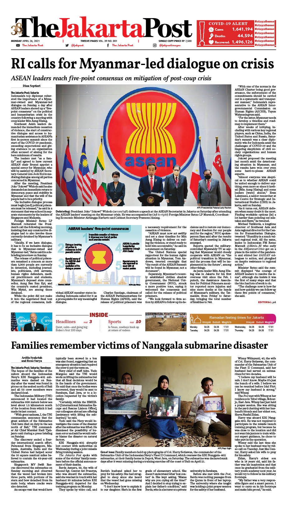 Frontpage - Mon, April 26, 2021 - The Jakarta Post