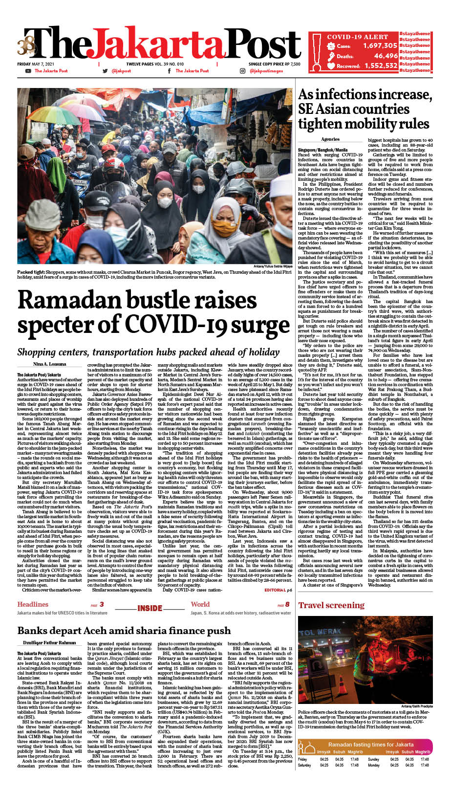 Frontpage - Fri, May 7 2021 - The Jakarta Post