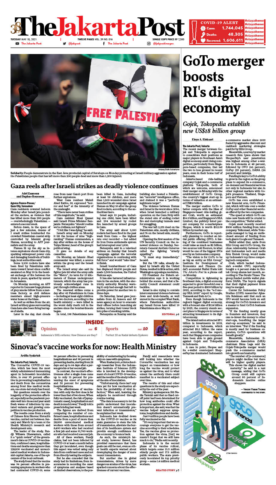 Frontpage - Tue, May 18, 2021 - The Jakarta Post