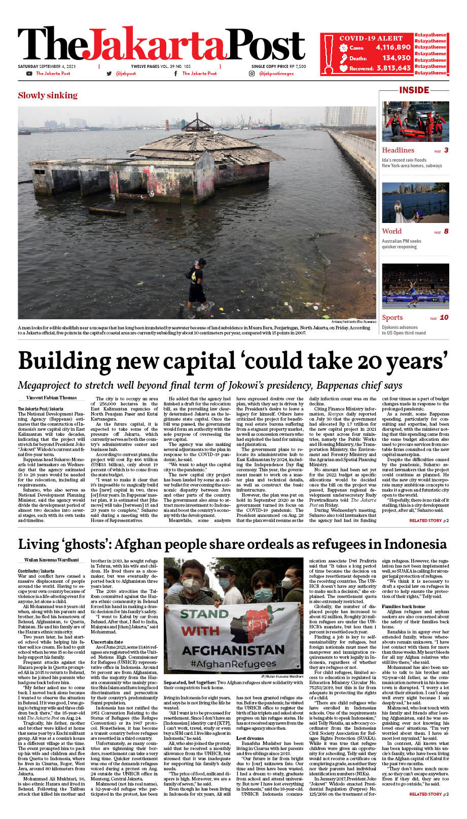 Frontpage - Sat, September 4, 2021 - The Jakarta Post
