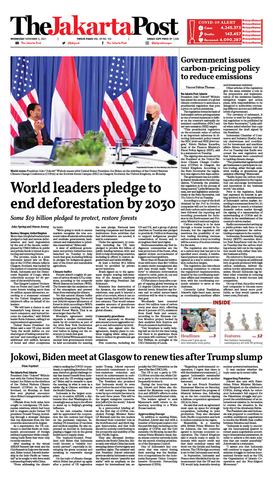 Frontpage - Wed, November 3 2021 - The Jakarta Post