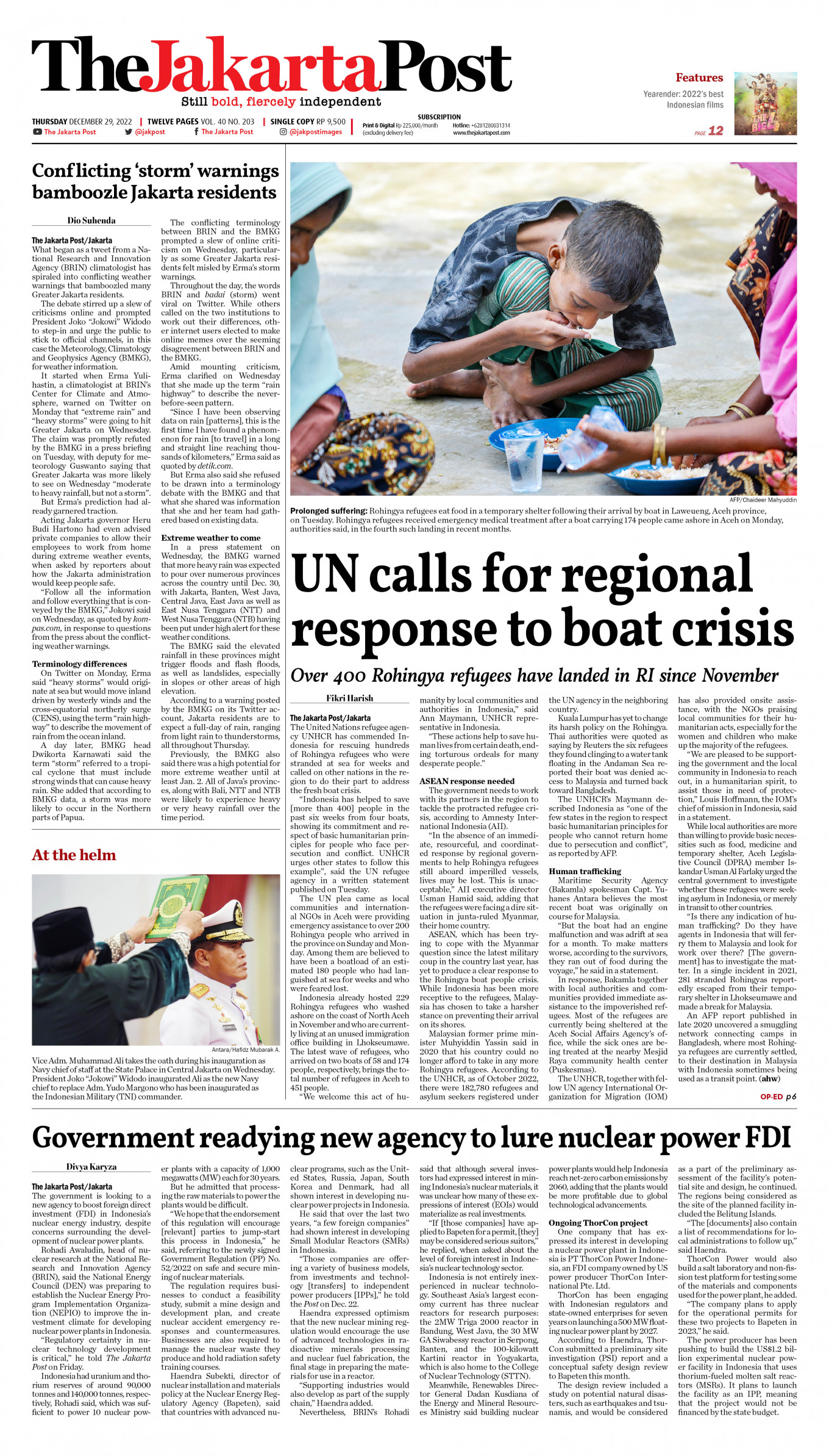 Frontpage - Thu, December 29, 2022 - The Jakarta Post