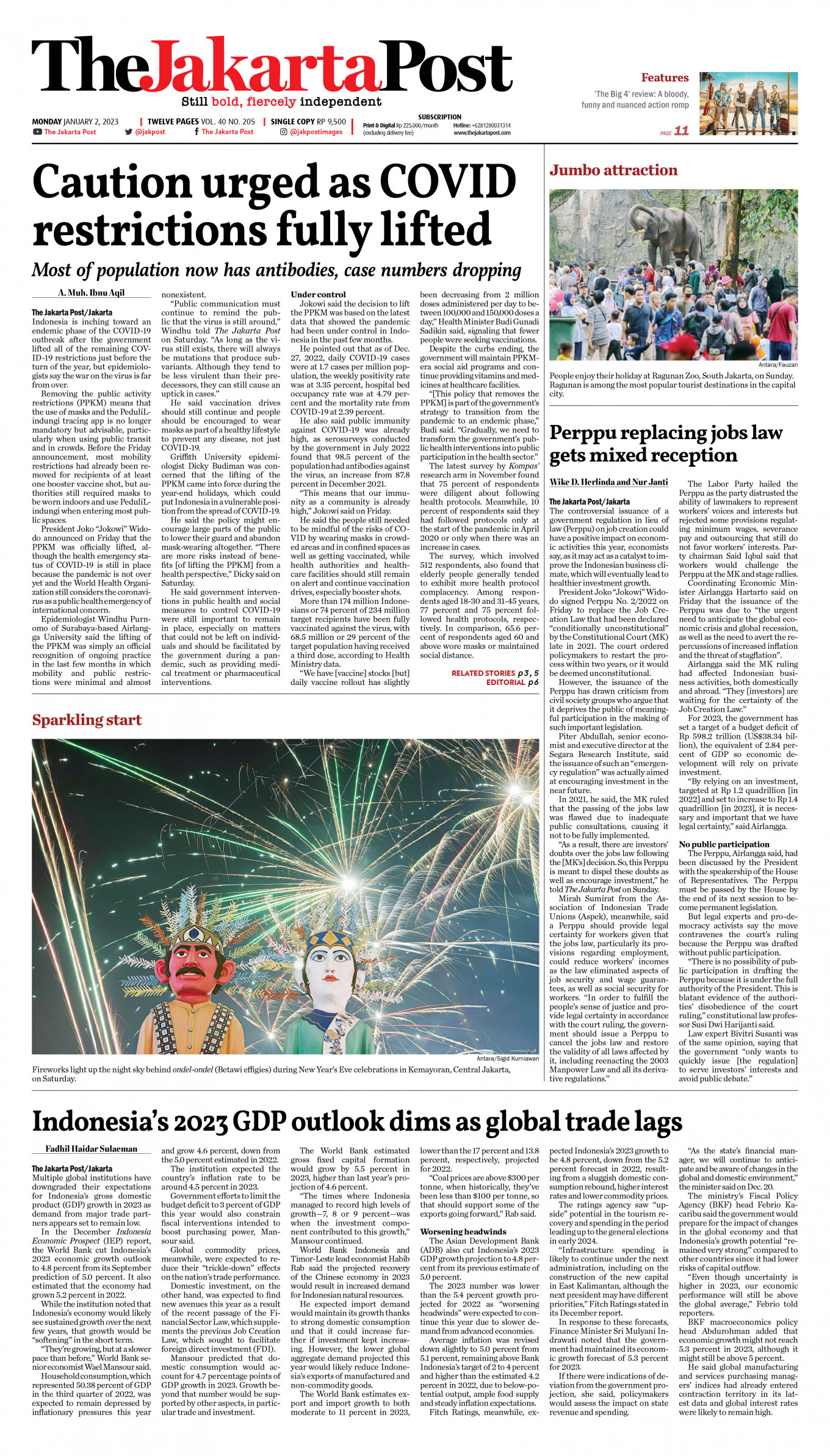 Frontpage - Mon, January 2, 2023 - The Jakarta Post