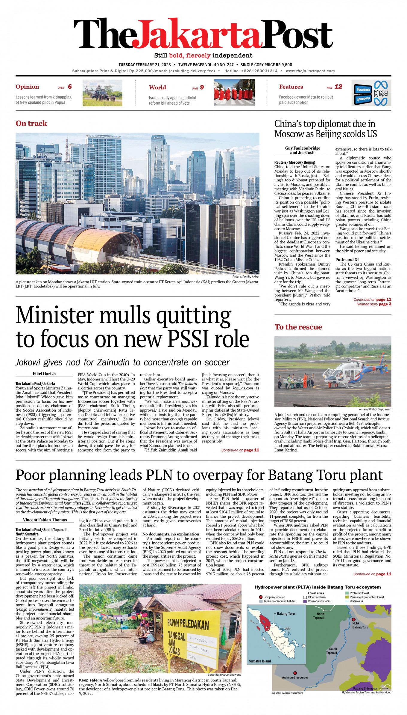 Frontpage - Tue, February 21, 2023 - The Jakarta Post