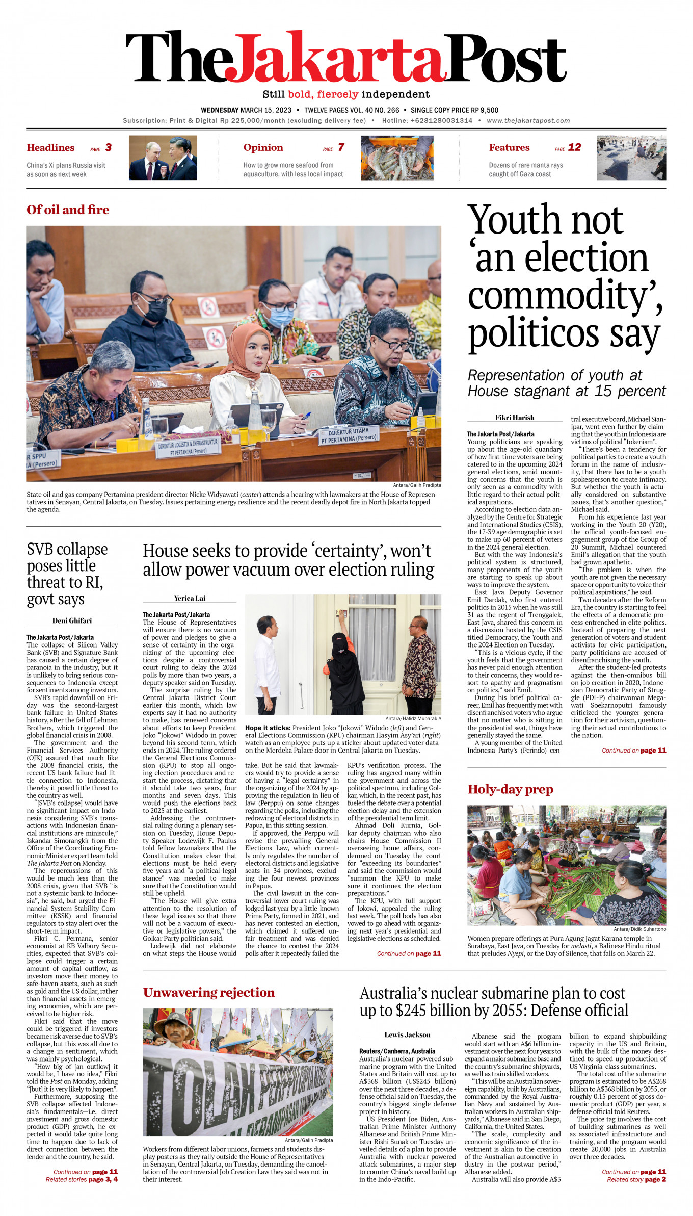 Frontpage - Wed, March 15, 2023 - The Jakarta Post