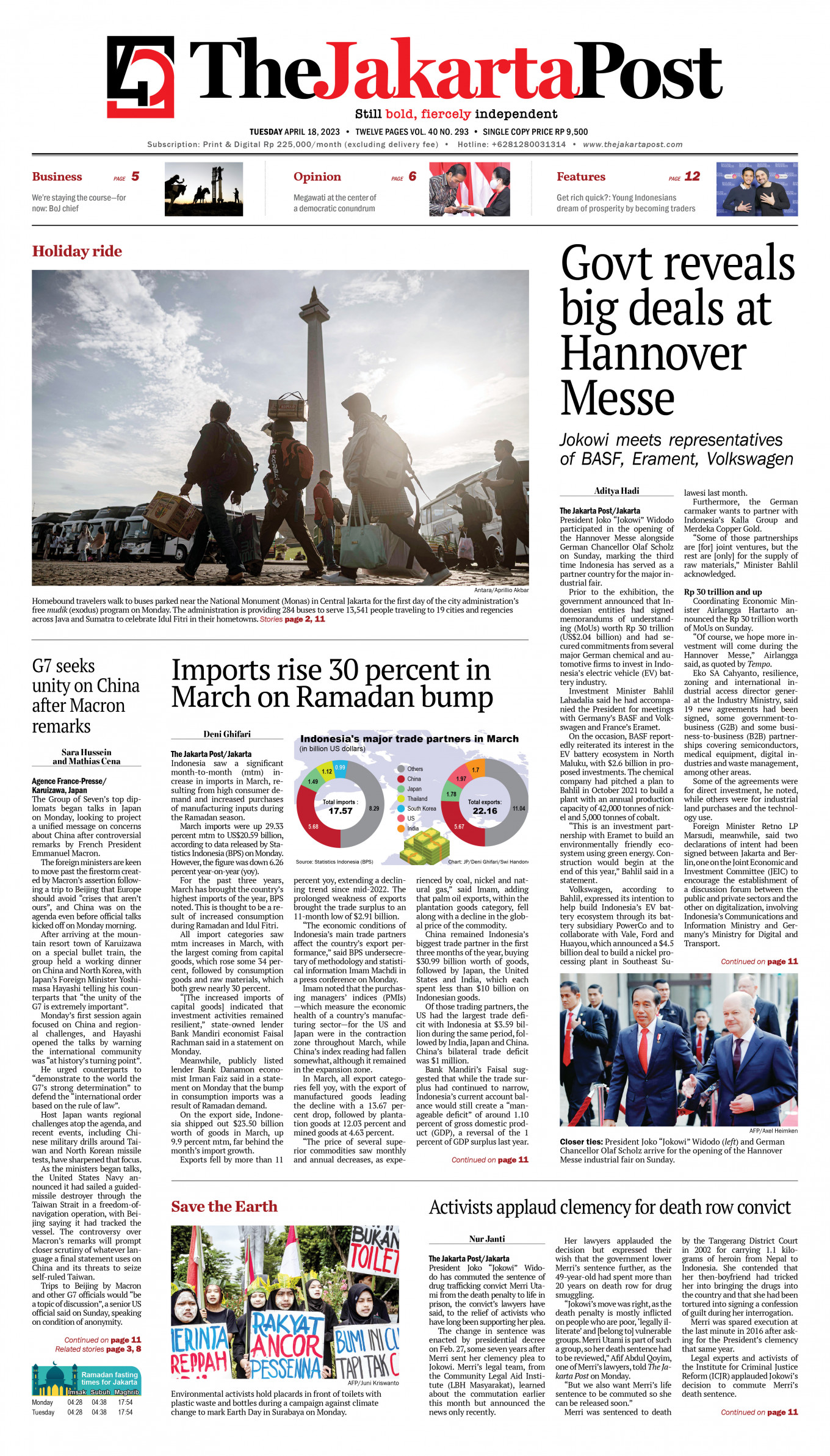 Frontpage - Tue, April 18, 2023 - The Jakarta Post