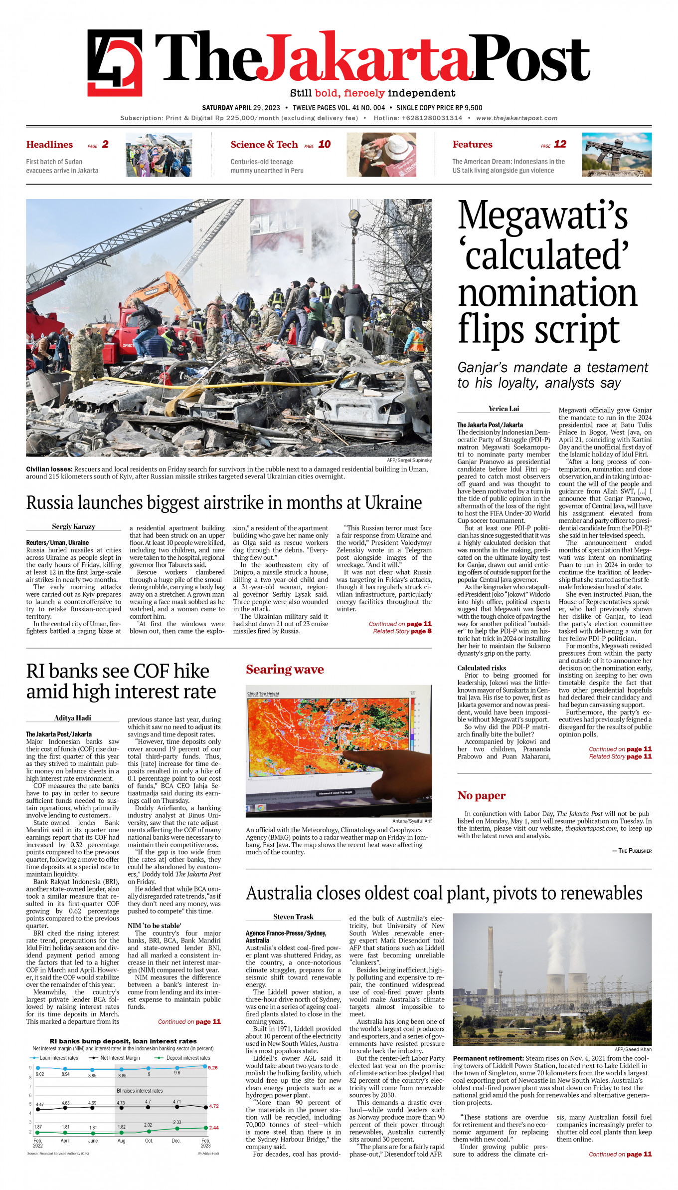 Frontpage - Sat, April 29, 2023 - The Jakarta Post