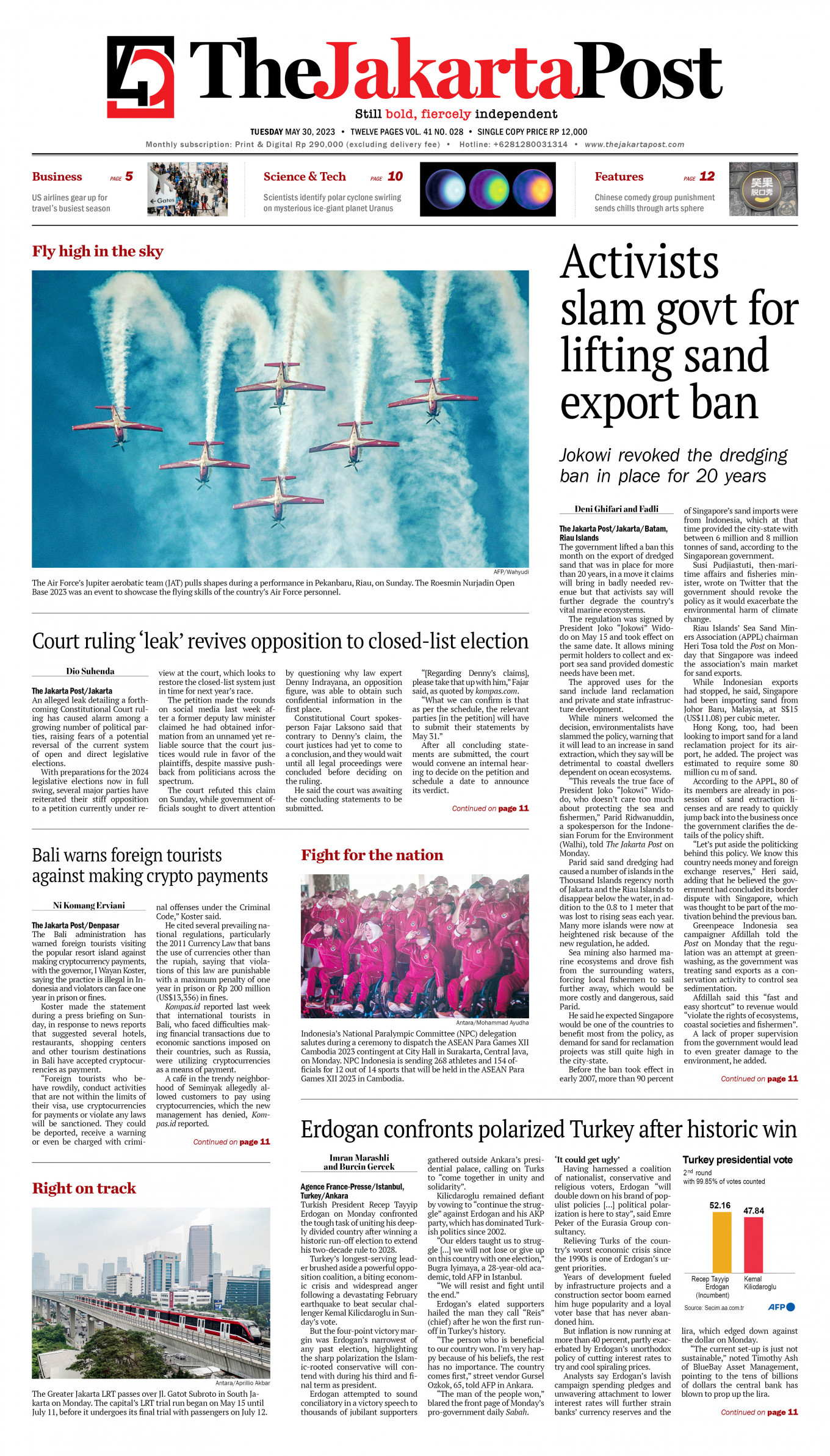 Frontpage - Tue, May 30, 2023 - The Jakarta Post