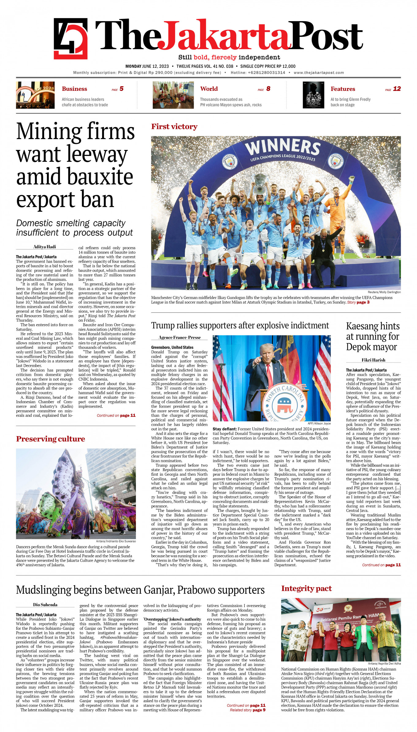 Frontpage - Mon, June 12, 2023 - The Jakarta Post