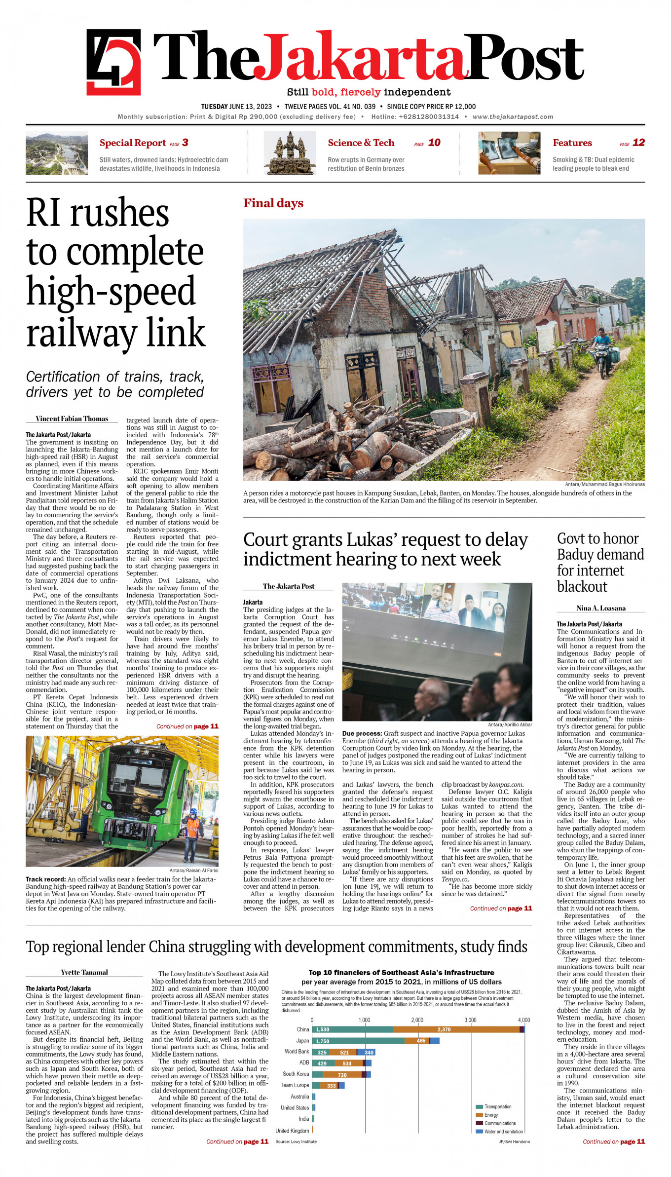 Frontpage - Tue, June 13, 2023 - The Jakarta Post