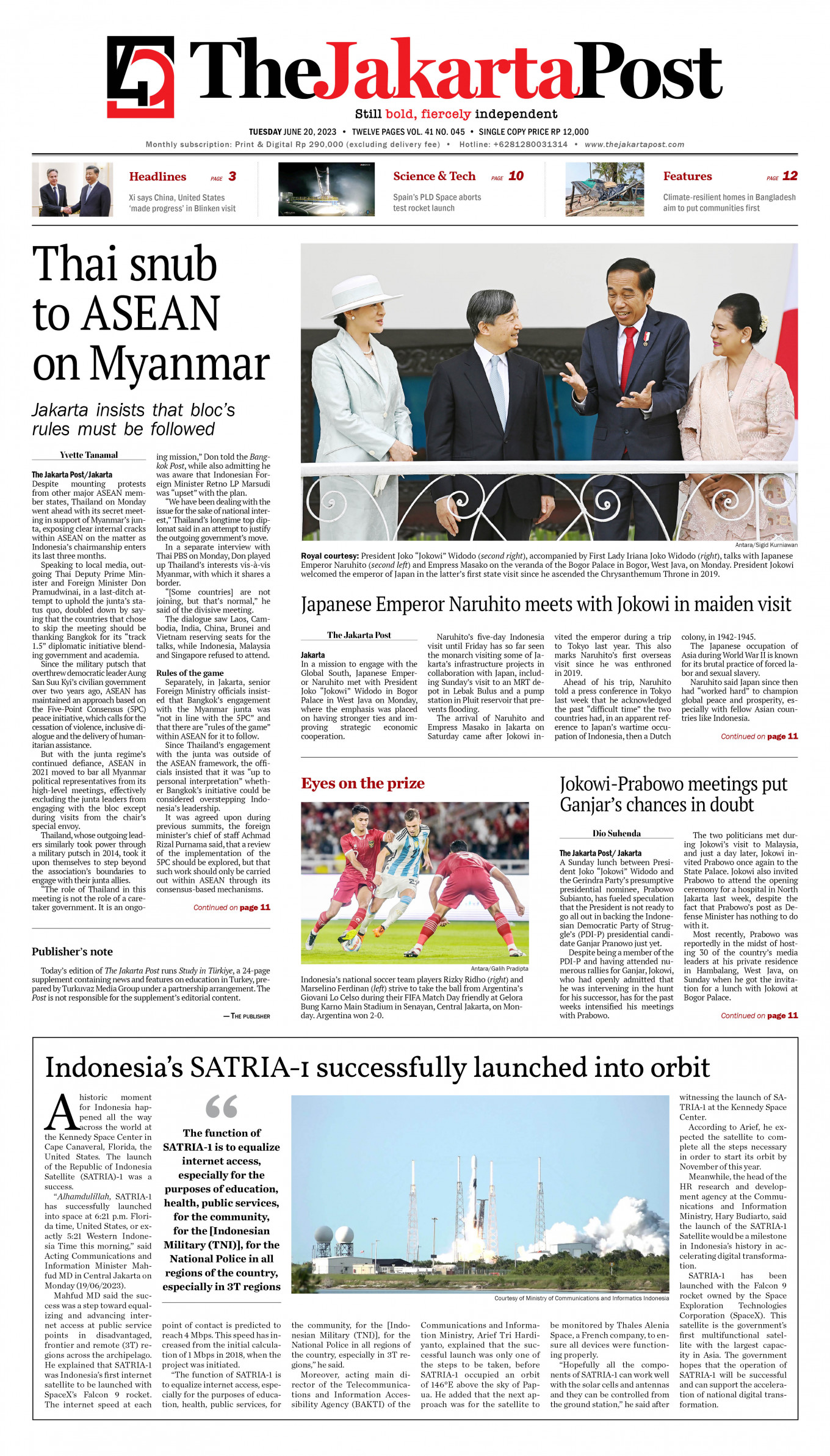 Frontpage - Tue, June 20, 2023 - The Jakarta Post