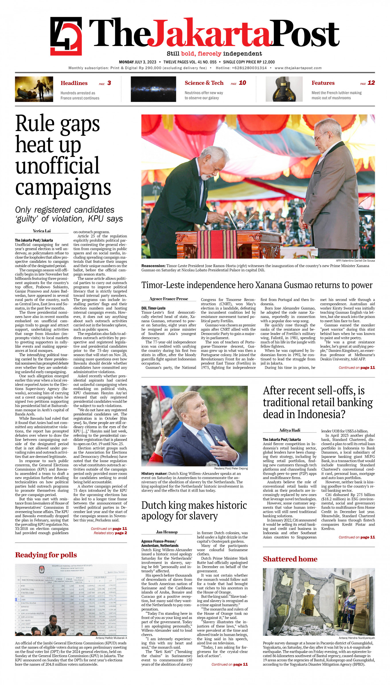 Frontpage - Mon, July 3, 2023 - The Jakarta Post