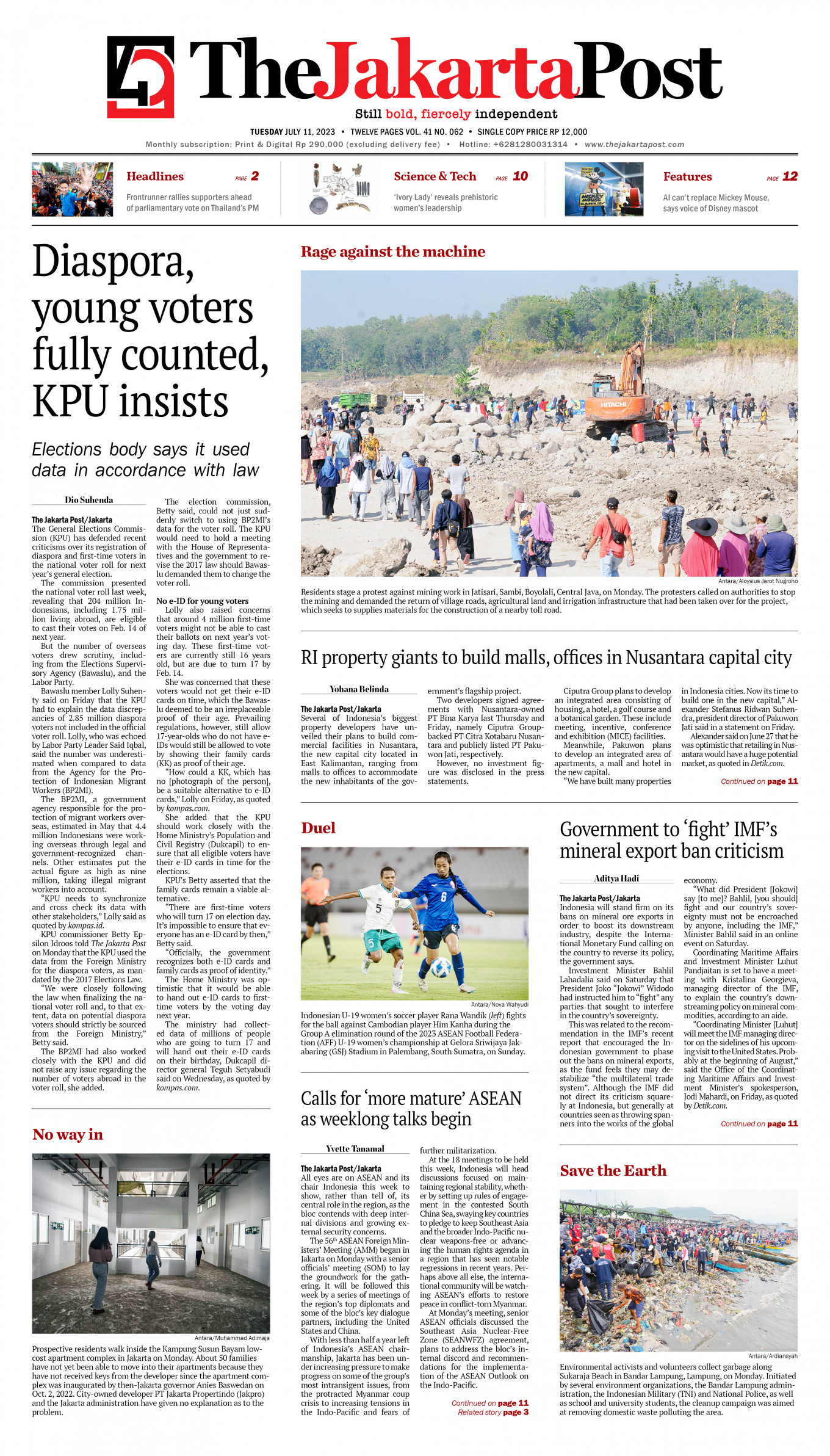 Frontpage - Tue, July 11, 2023 - The Jakarta Post