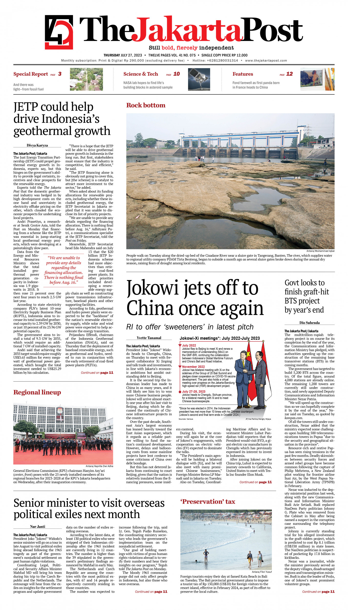 Frontpage - Thu, July 27, 2023 - The Jakarta Post