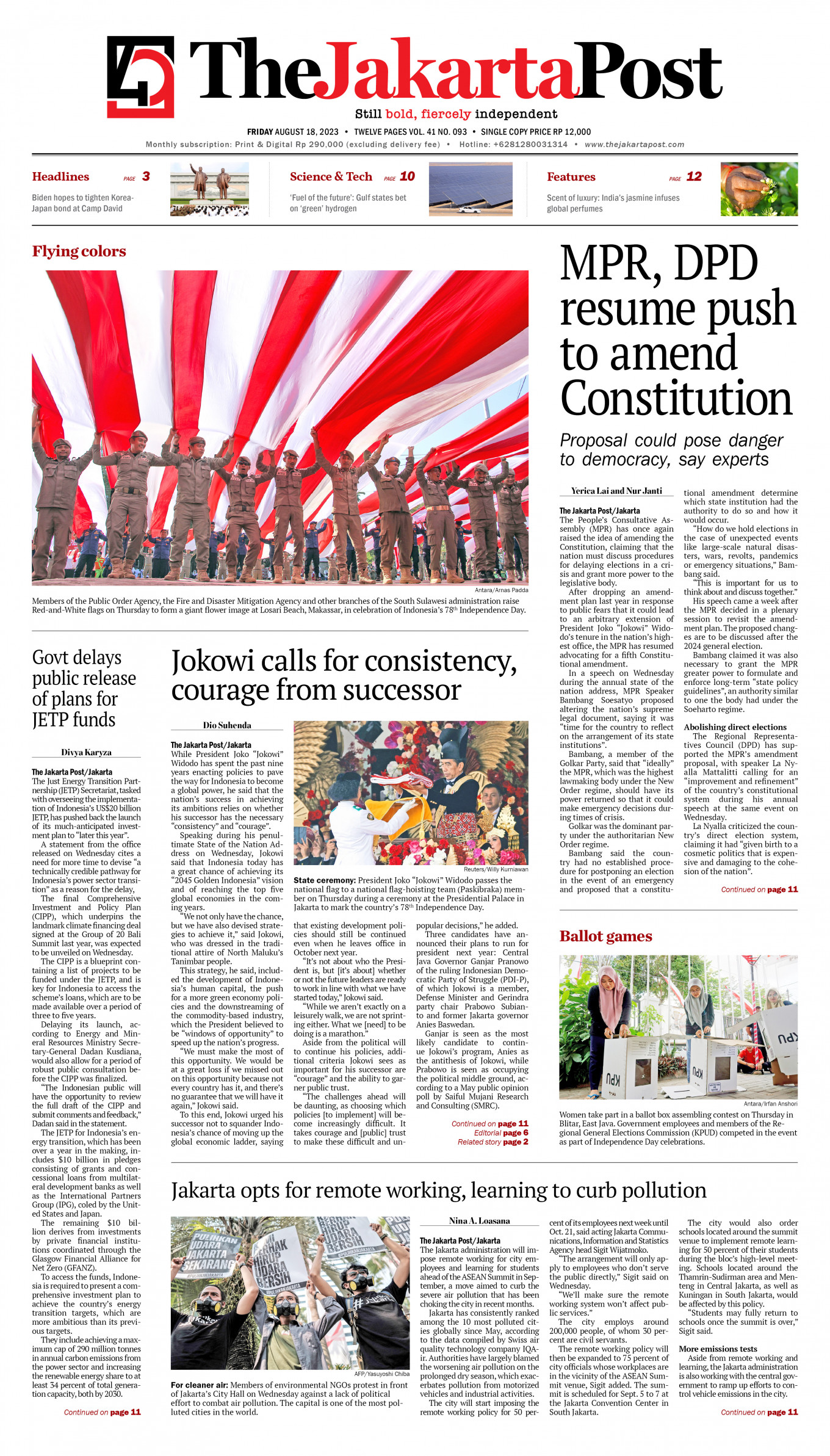 Frontpage - Fri, August 18, 2023 - The Jakarta Post